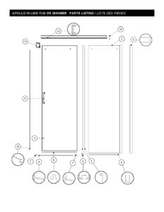 Apollo In-line tub - Parts List | Schicker Luxury Shower Doors, Inc.